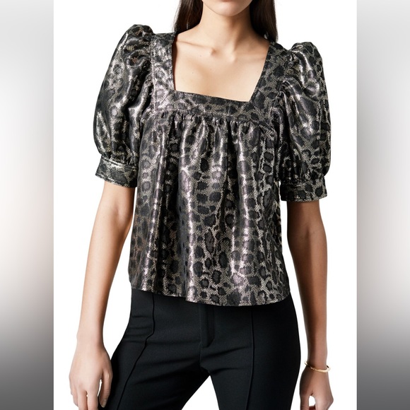 Smythe | Tops | Smythe Leopard Lane Square Neck Silk Blouse | Poshmark